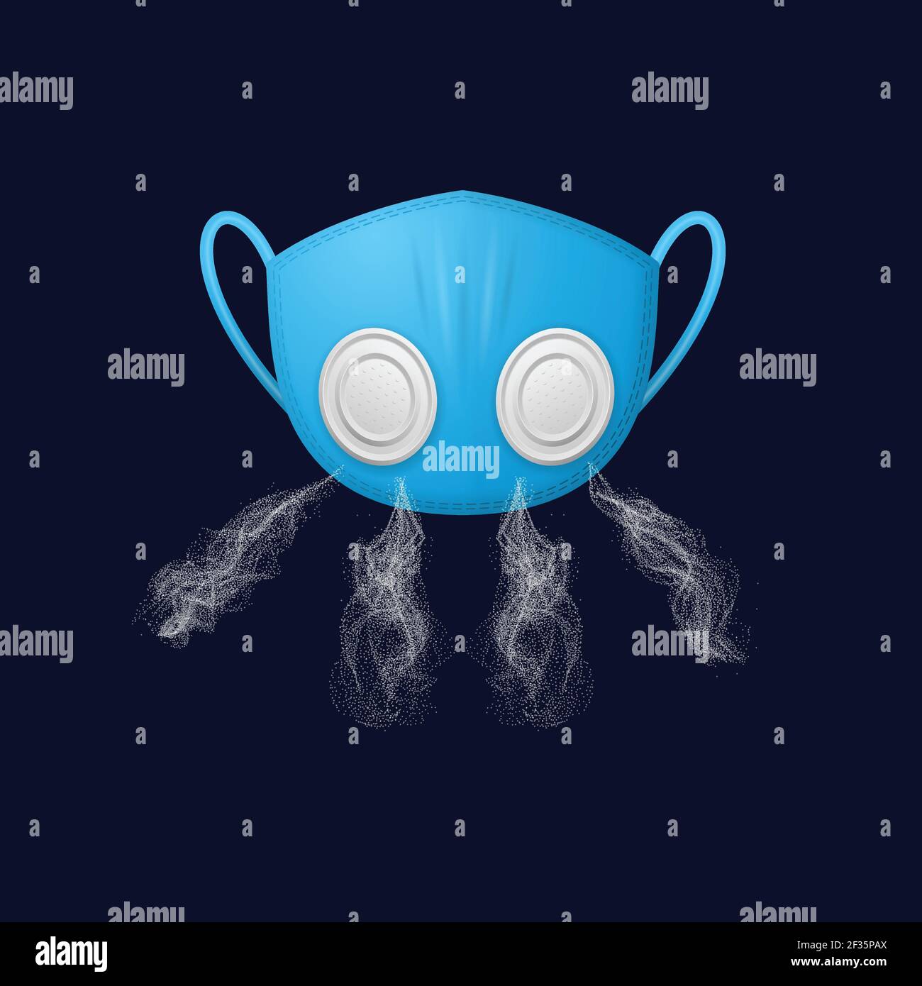 Face blue breathing mask with smoke cloud Stock Vector Image & Art - Alamy