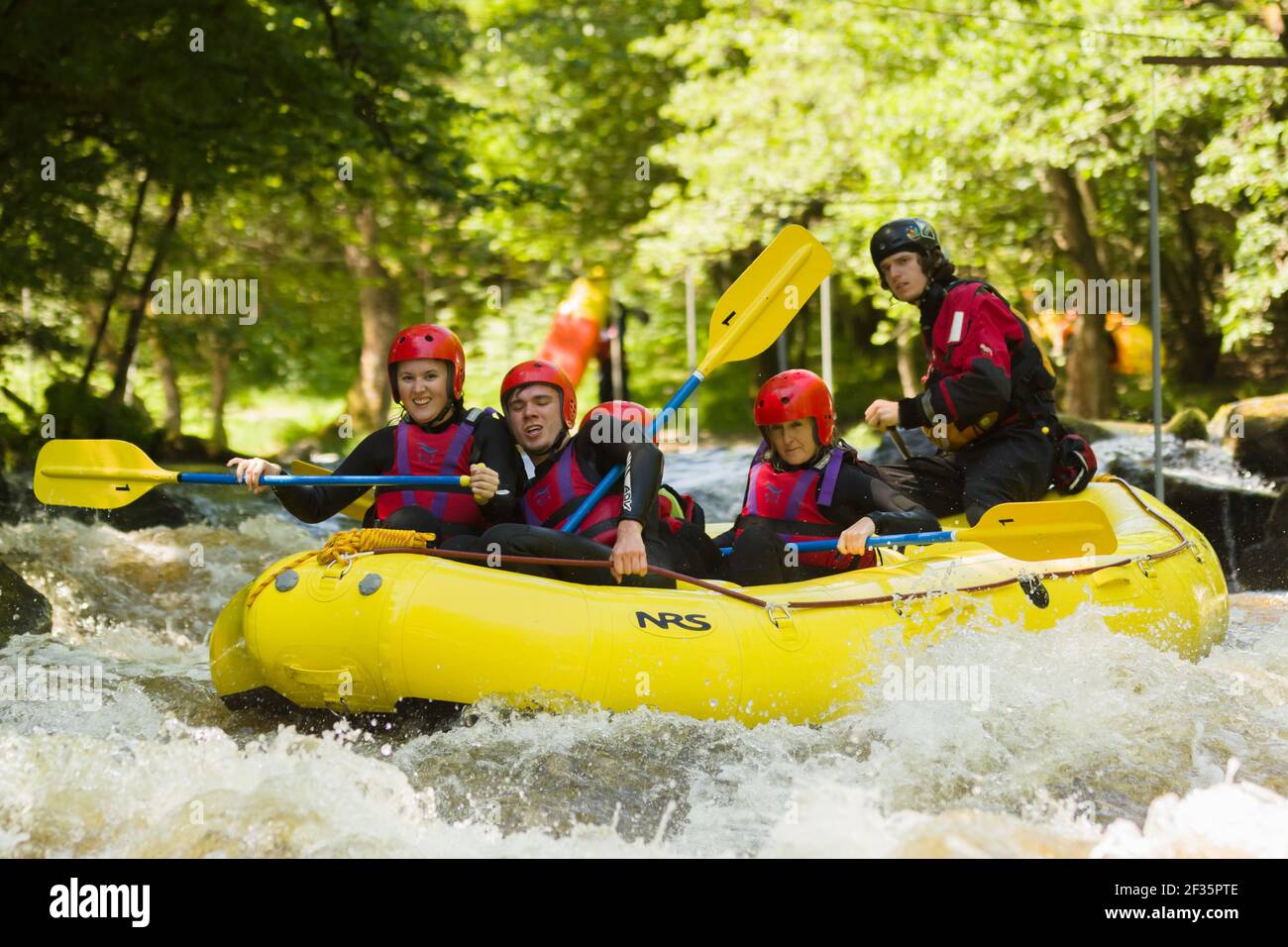White water rafters shooting the rapids at the National White Water ...