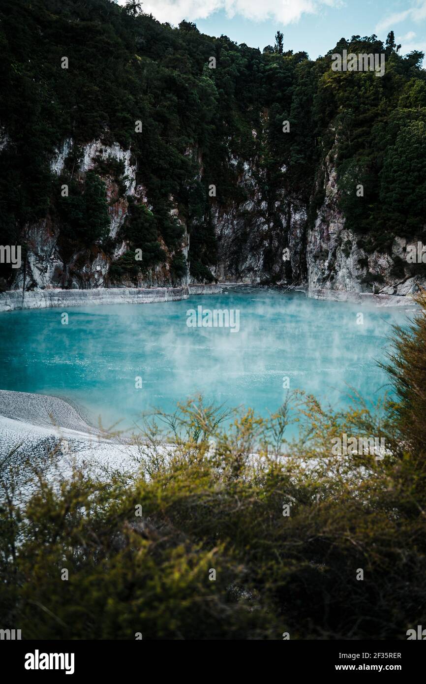 An amazing shot of the Inferno Crater Lake in Waimangu Volcanic Rift ...