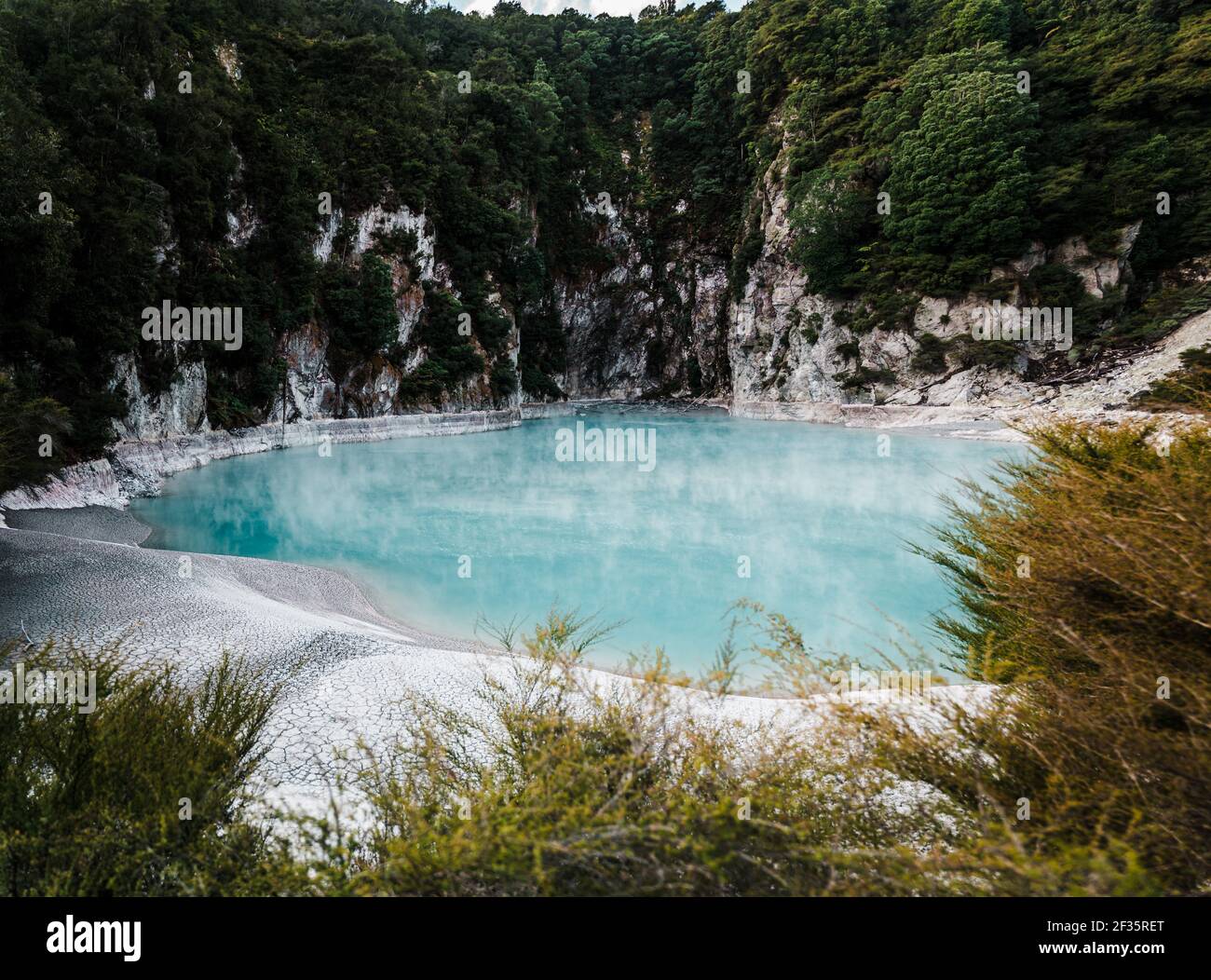 An amazing shot of the Inferno Crater Lake in Waimangu Volcanic Rift ...