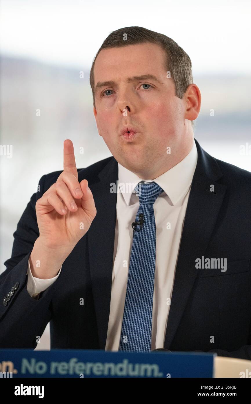 Edinburgh, Scotland, UK. 15th Mar, 2021. Pictured: Douglas Ross MP ...