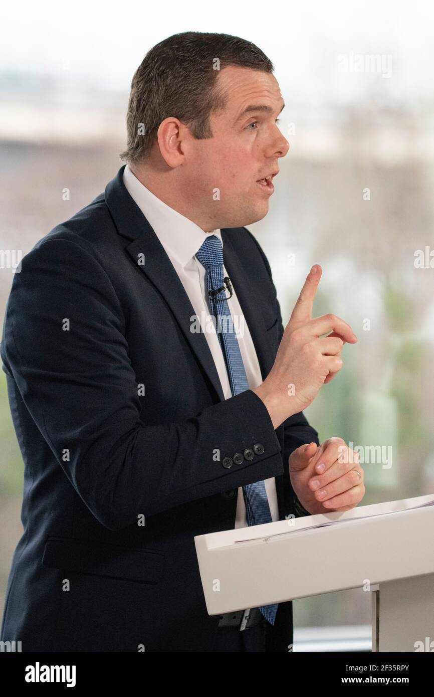Edinburgh, Scotland, UK. 15th Mar, 2021. Pictured: Douglas Ross MP ...