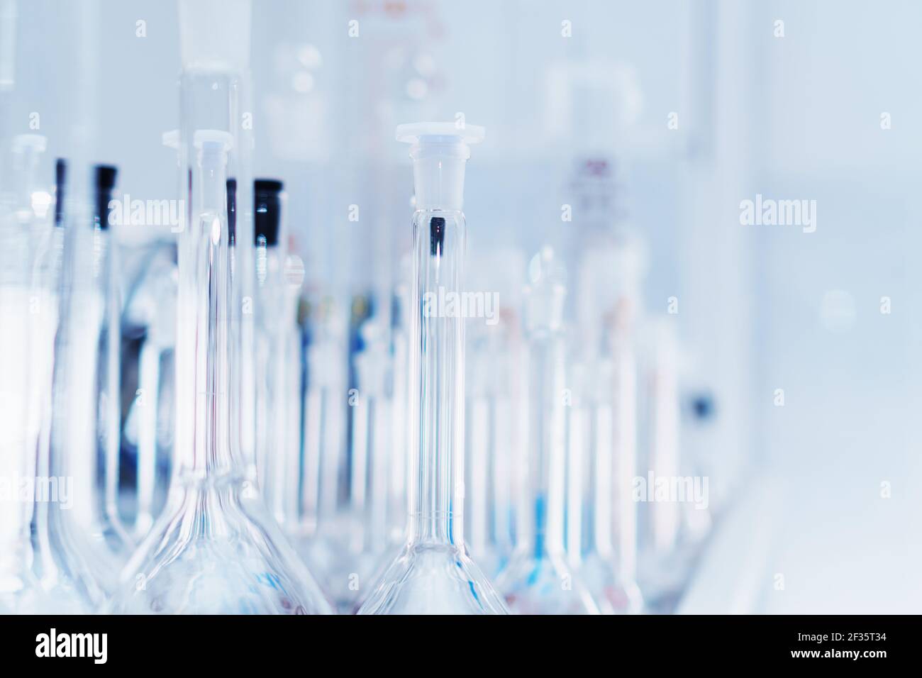 Laboratory glassware, test tubes and flasks for experiments and ...