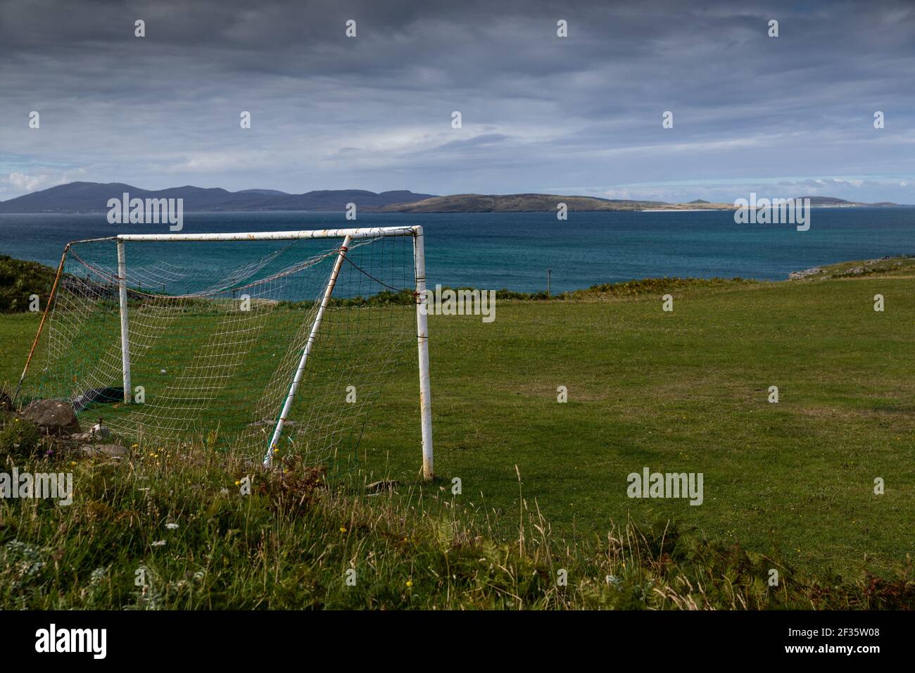 Eriskay Football Club ground in South Uist in the Outer Hebrides ...
