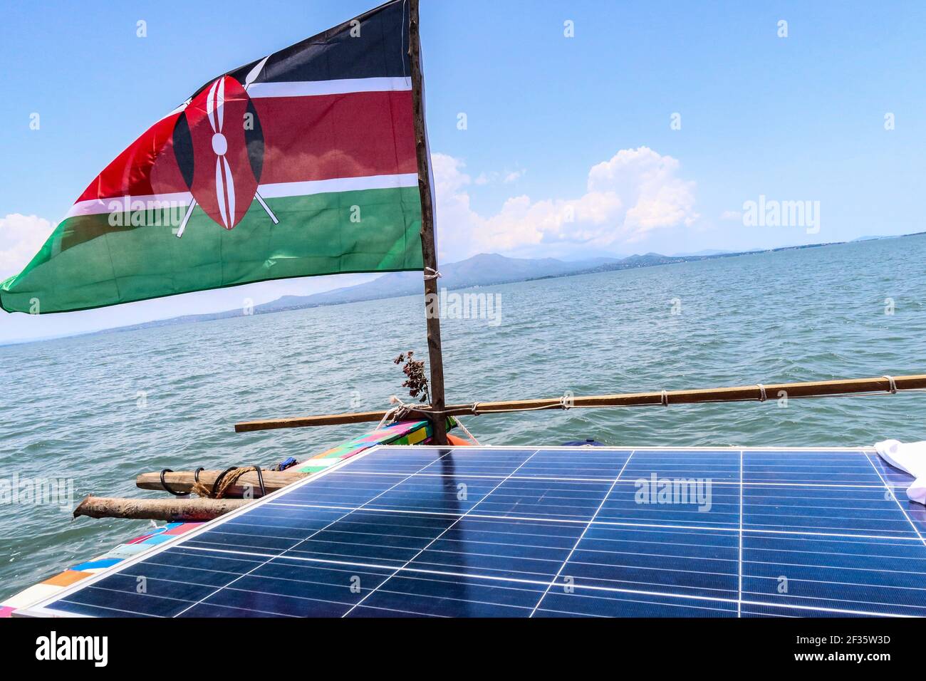 Kisumu, Nyanza, Kenya. 9th Mar, 2021. A Kenyan flag flies on the ...
