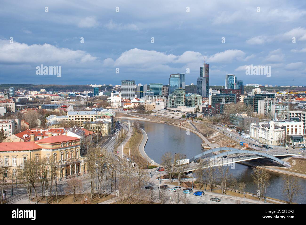 Vilnius, capital of Lithuania, beautiful scenic aerial panorama of ...