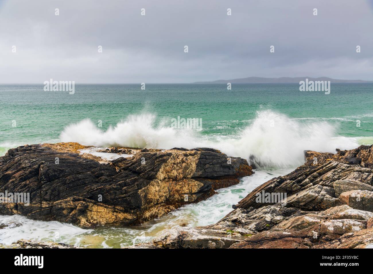 Looking towards the Island of Taransay from the Isle of Harris in the ...