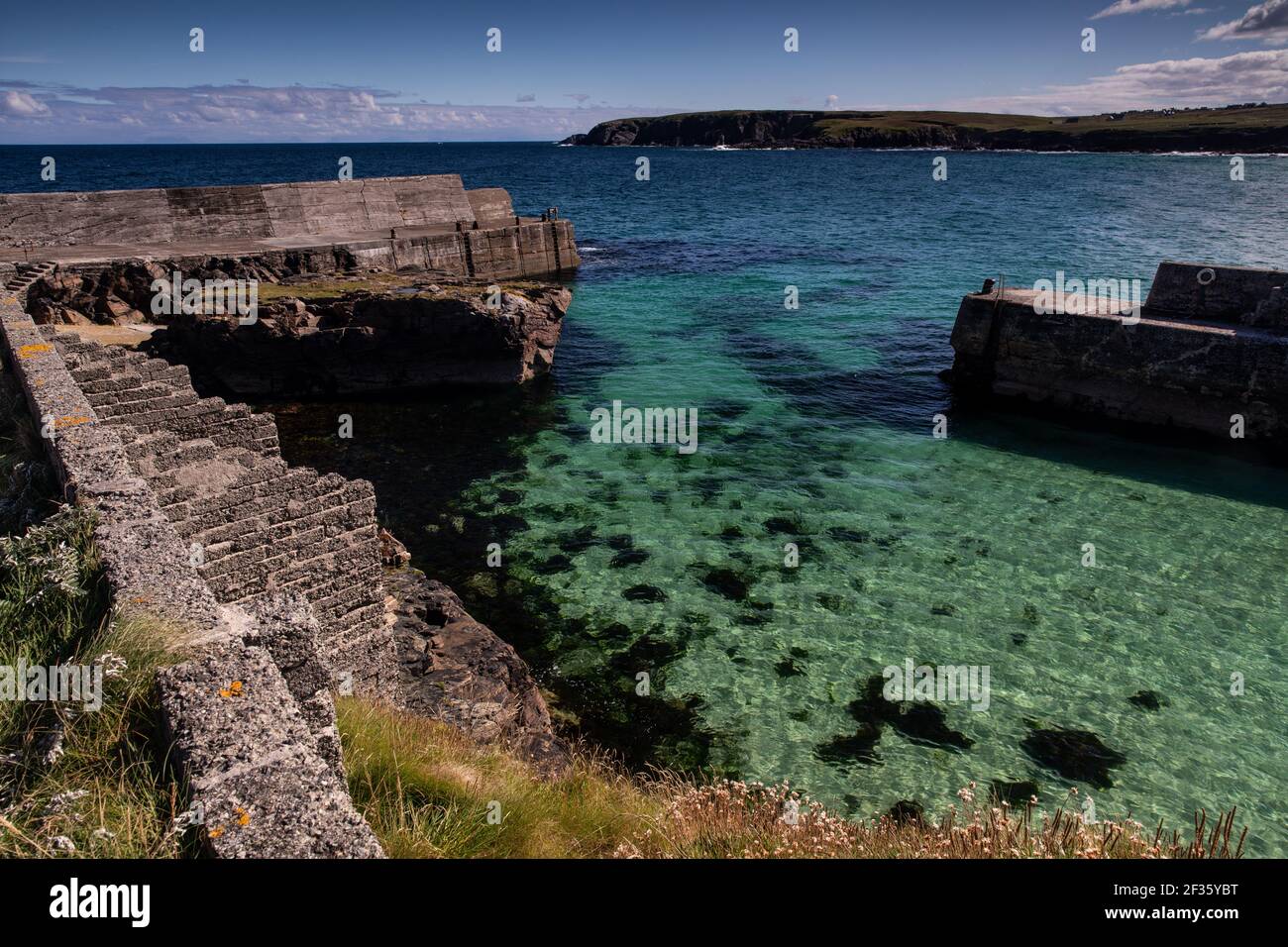 Port of Ness harbour in Isle of Lewis in the Outer Hebrides, Scotland ...