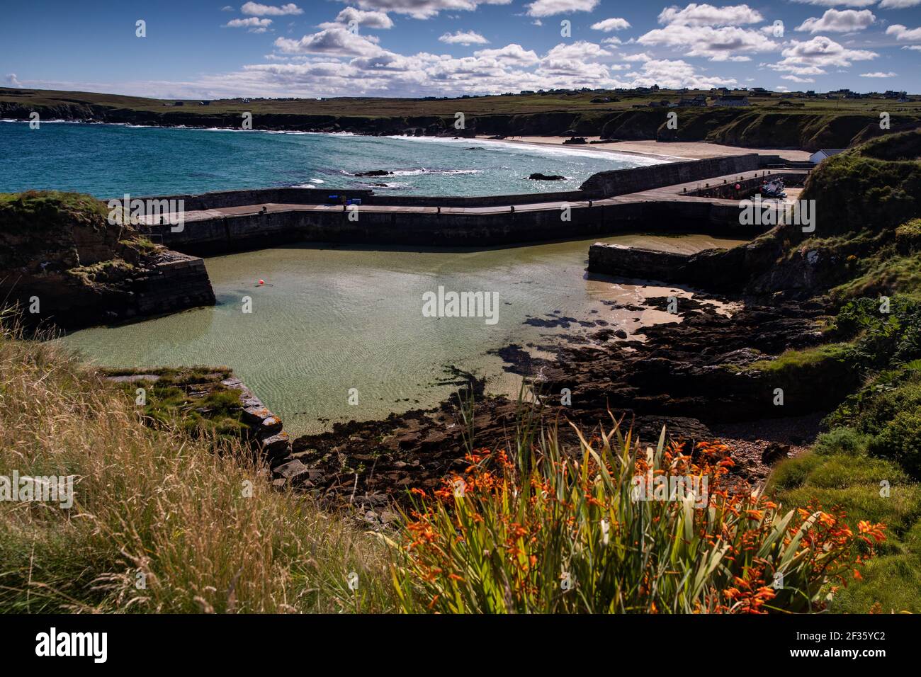 Port of Ness harbour in Isle of Lewis in the Outer Hebrides, Scotland ...