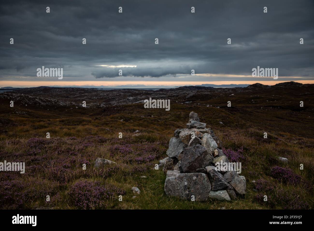General view of the landscapes in Isle of Harris in the Outer Hebrides ...