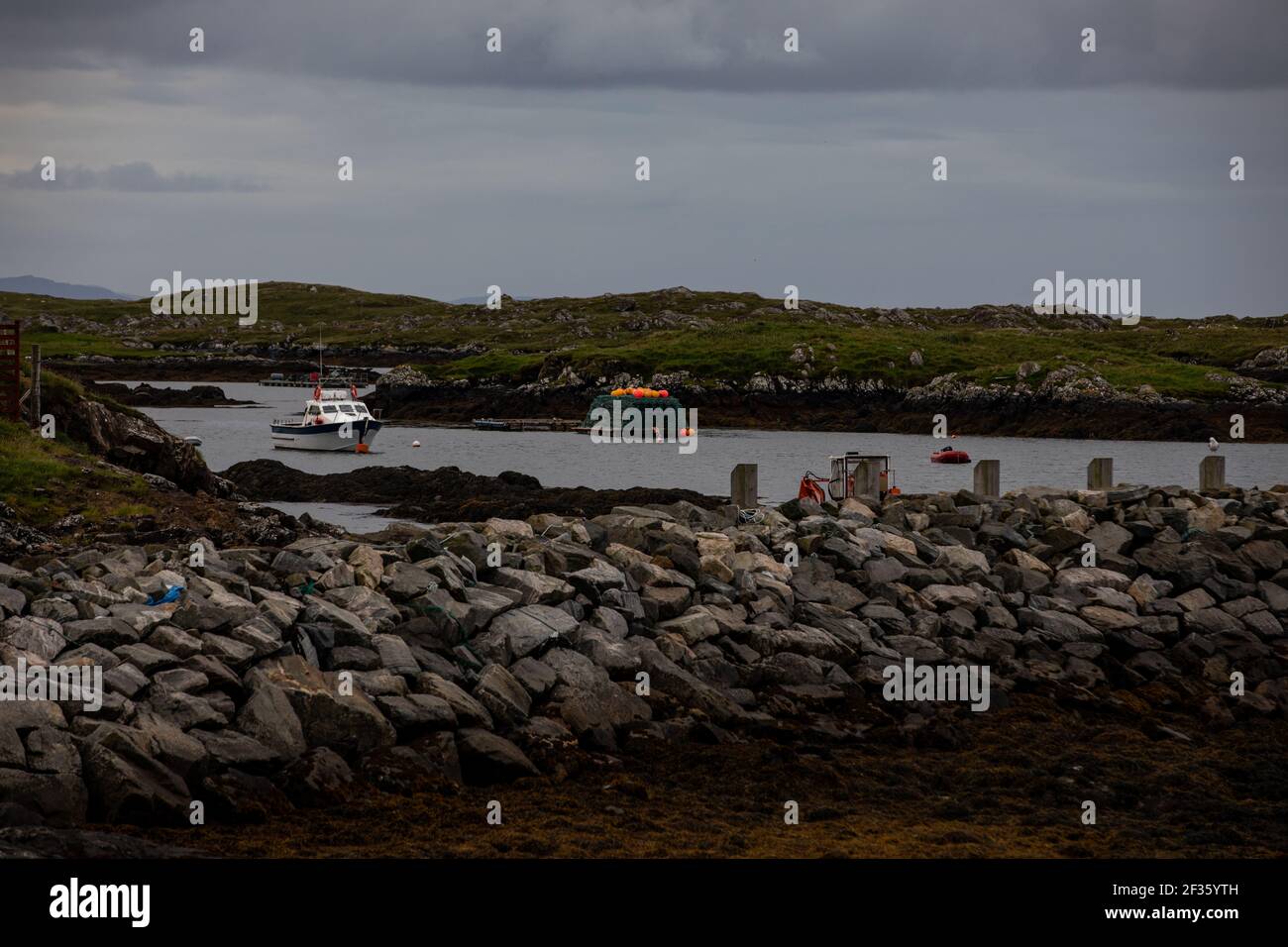Leverburgh port in Isle of Harris in the Outer Hebrides, Scotland Stock ...