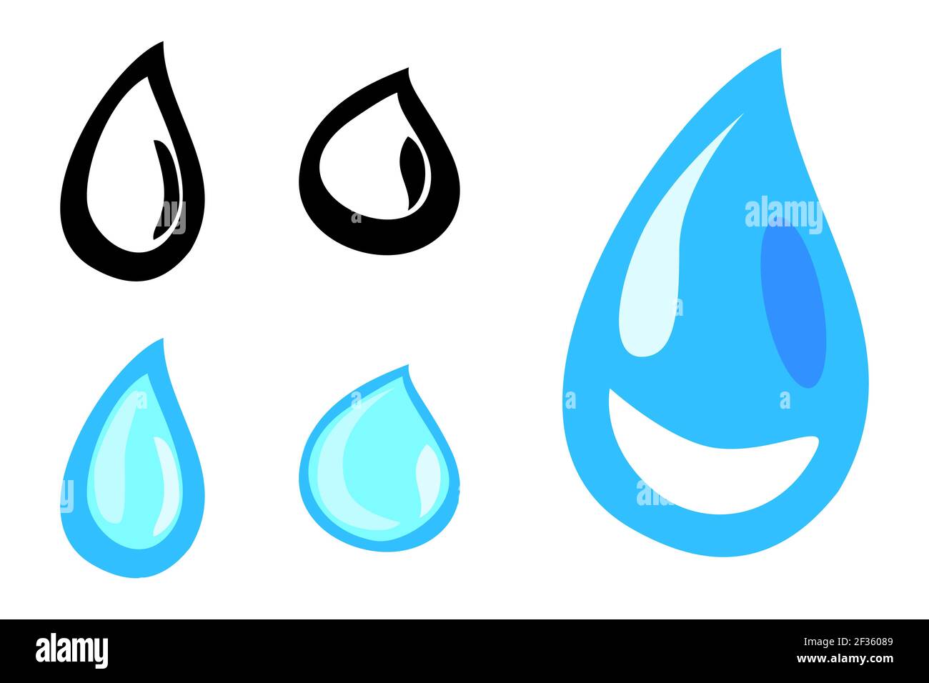 Doodle Water Drop or Dew, Vector Hand Draw Sketch, Isolated on white ...