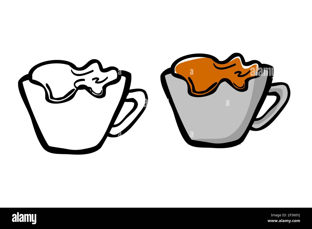 spill chocolate Drink, Simple Doodle Hand Draw Sketch Stock Vector ...