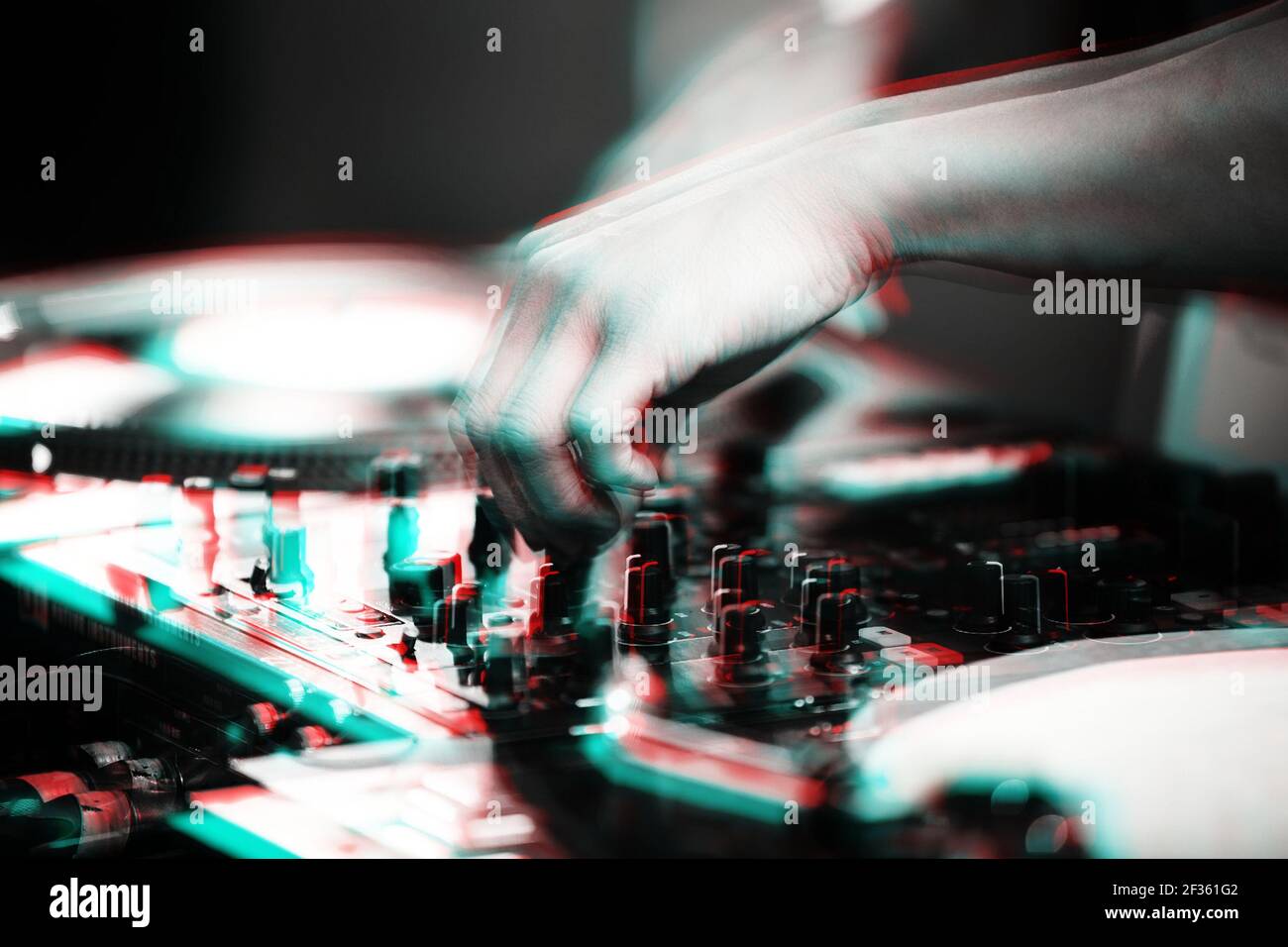 DJ sound mixer illustration with 3d stereo effect.Professional stage ...