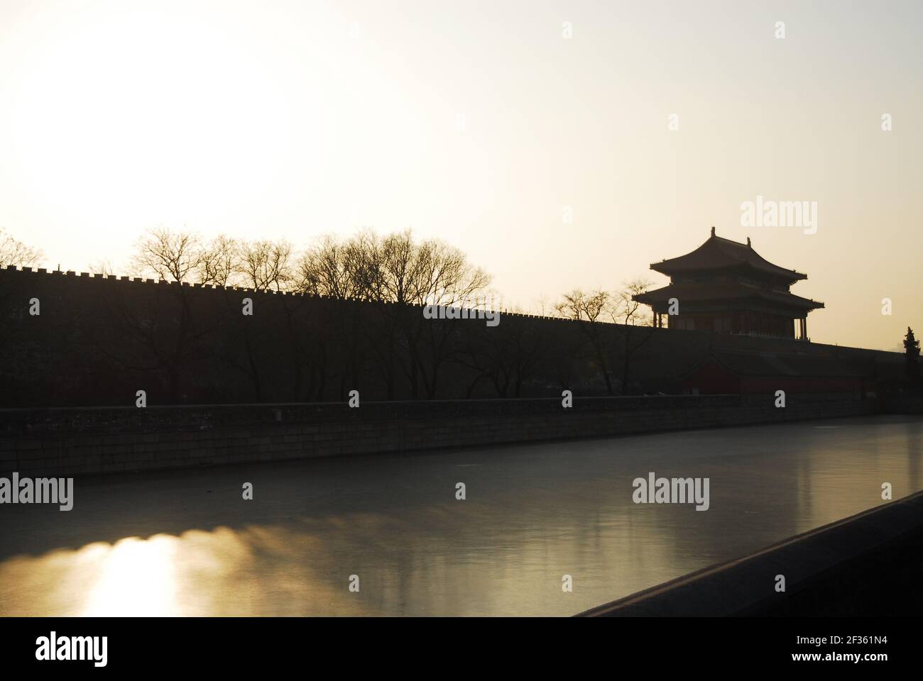 Sunset Wall Temple Stock Photo - Alamy