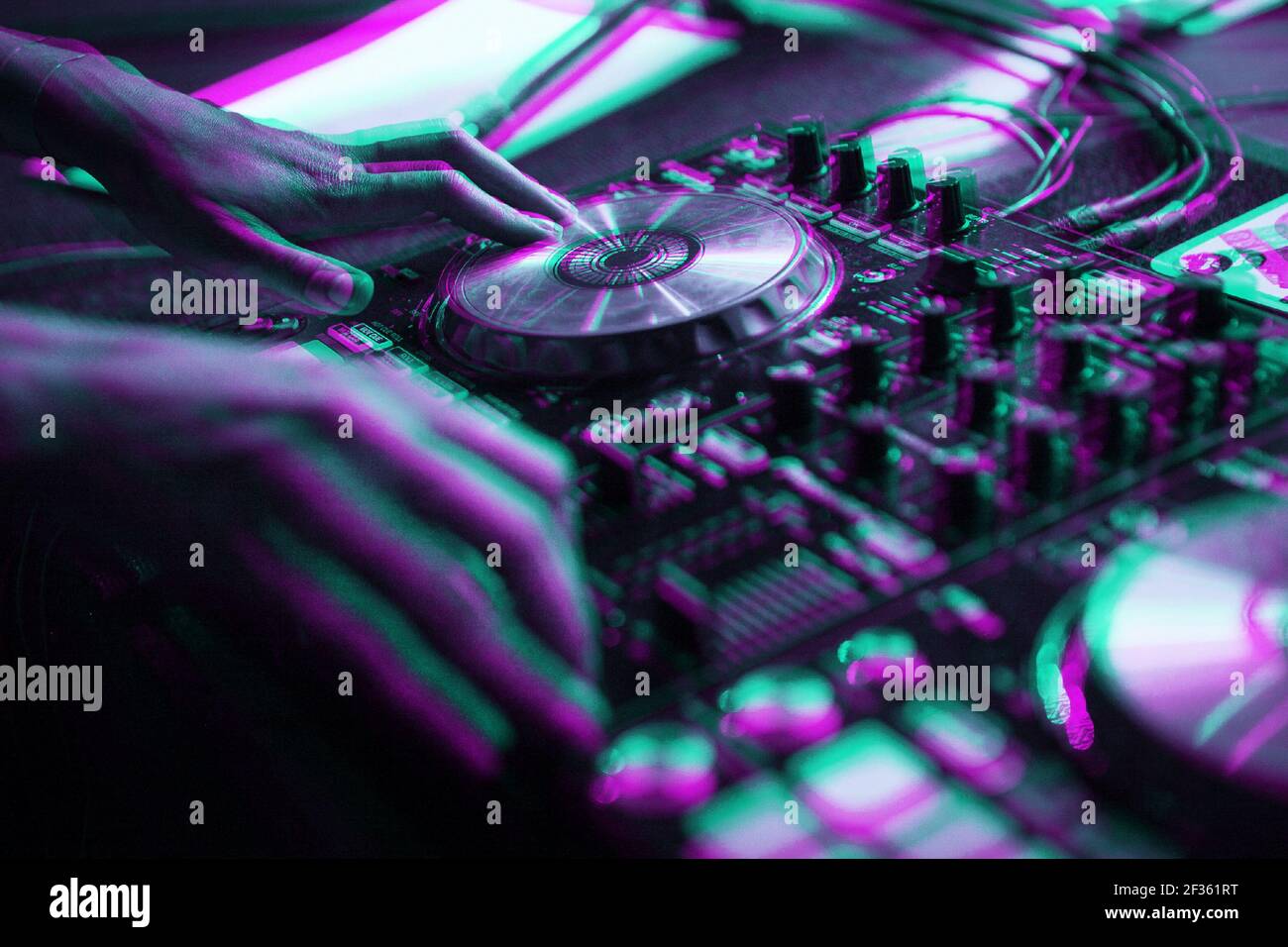 DJ sound mixer illustration with 3d stereo effect.Professional stage ...
