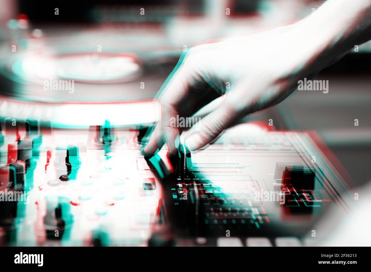 DJ sound mixer illustration with 3d stereo effect.Professional stage ...