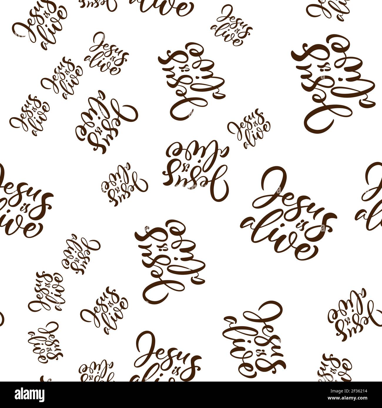 Hand drawn seamless pattern Jesus is alive. Easter Calligraphy ...