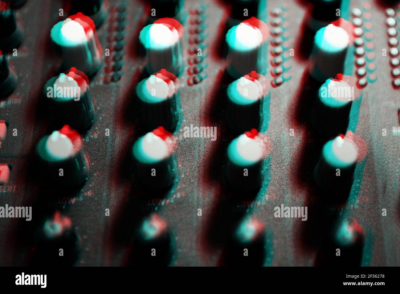 DJ sound mixer illustration with 3d stereo effect.Professional stage ...