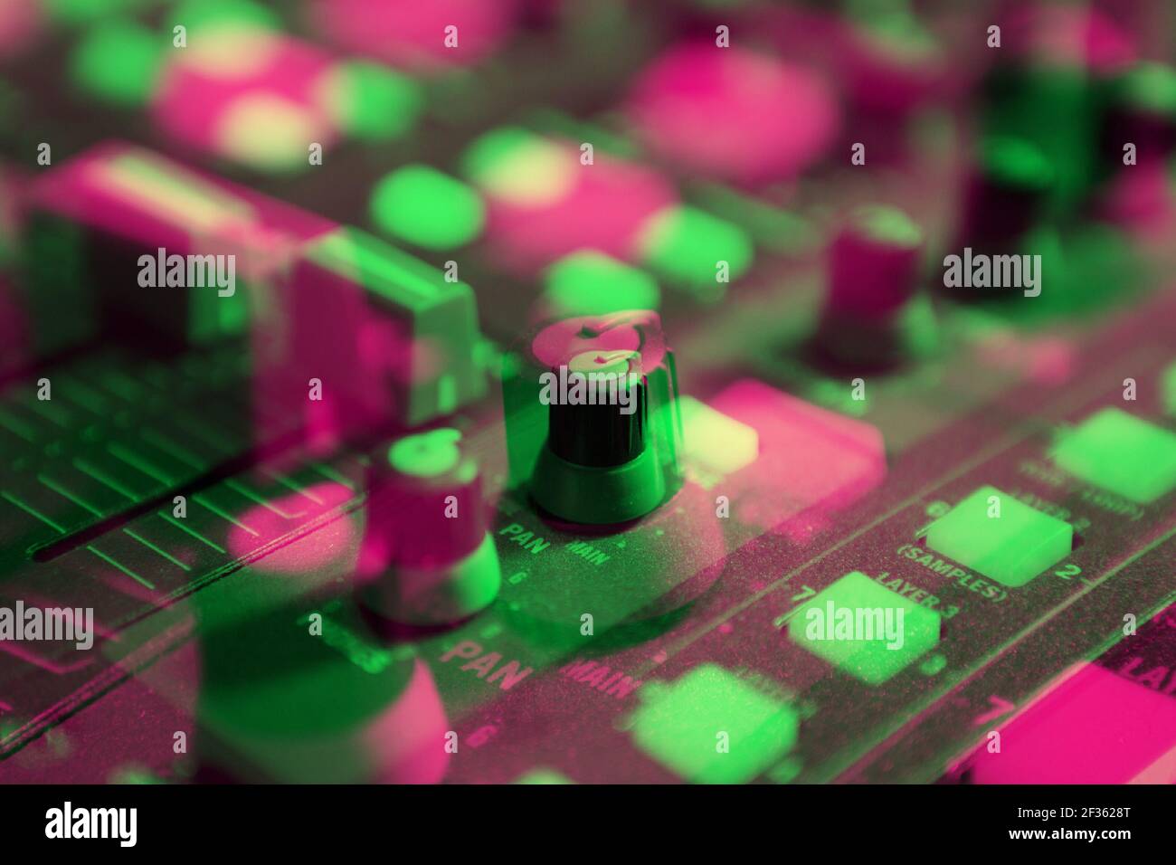 DJ sound mixer illustration with 3d stereo effect.Professional stage ...