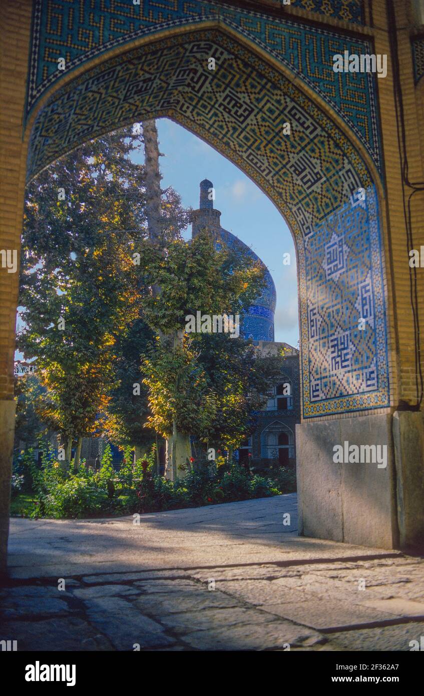 Entrance to Madrassa e Chahar Bagh mosque Isfahan Iran Stock Photo - Alamy