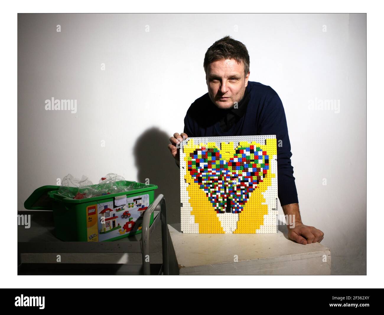 LEGO..... Photographer Rankin with his LEGO ART in his London studio ...