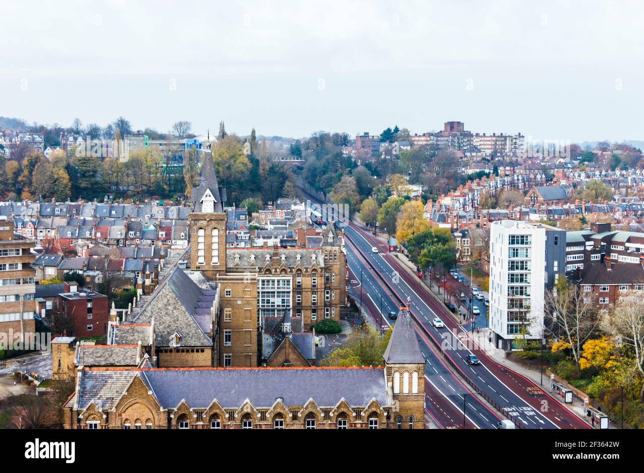 The A1 Archway Road heading North to Highgate, the old Holborn ...