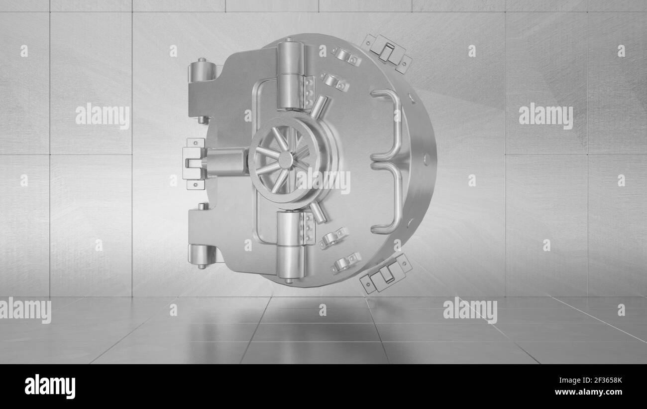 Round vault door bank safe, deposit box. 3d rendering Stock Photo - Alamy