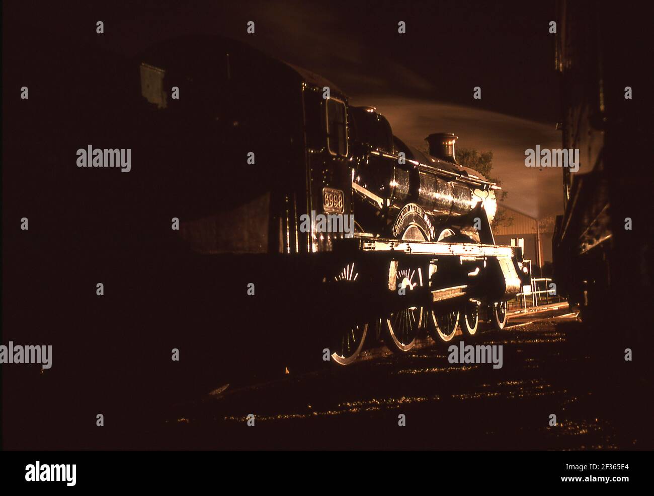 Steam engines at night Stock Photo - Alamy