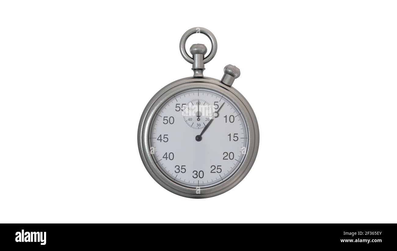 Old stopwatch time clock on a white background, 3d rendering Stock ...