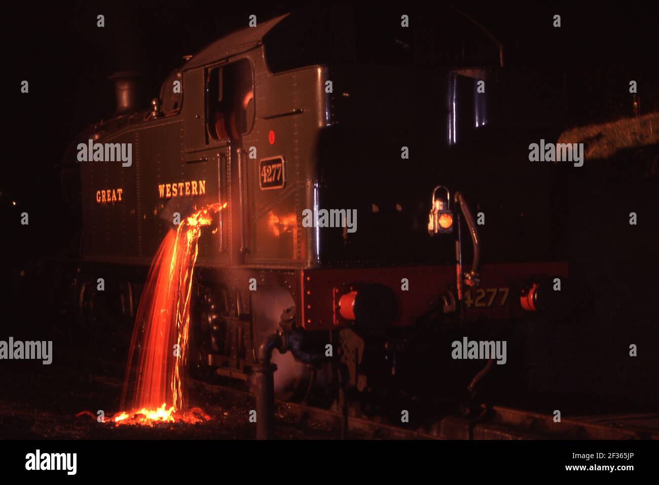Steam engines at night Stock Photo - Alamy