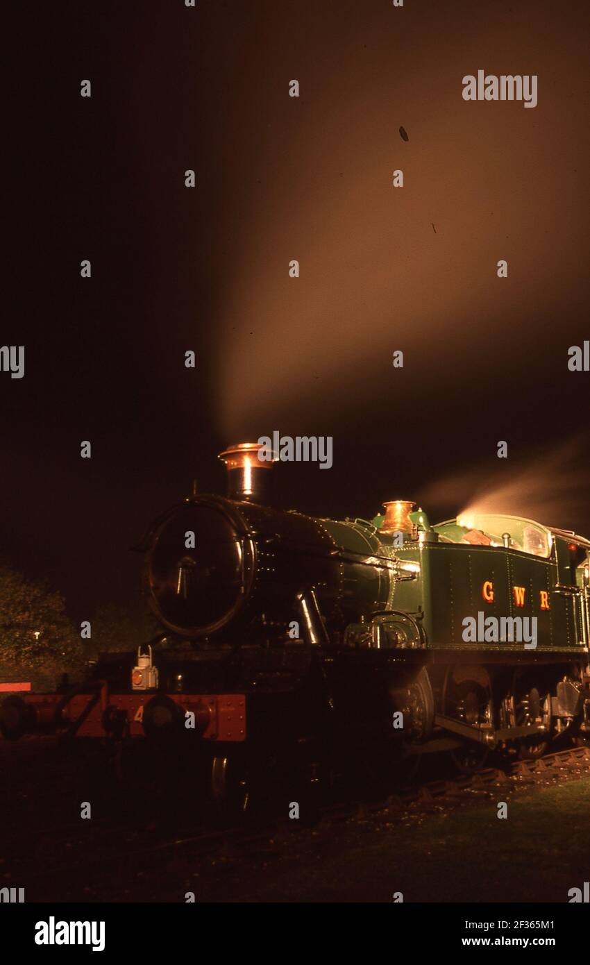 Steam engines at night Stock Photo - Alamy