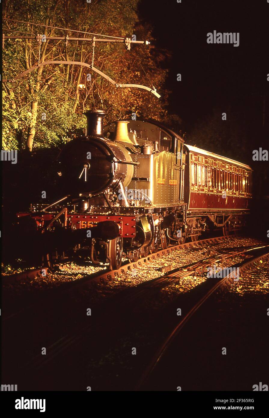 Steam engines at night Stock Photo - Alamy
