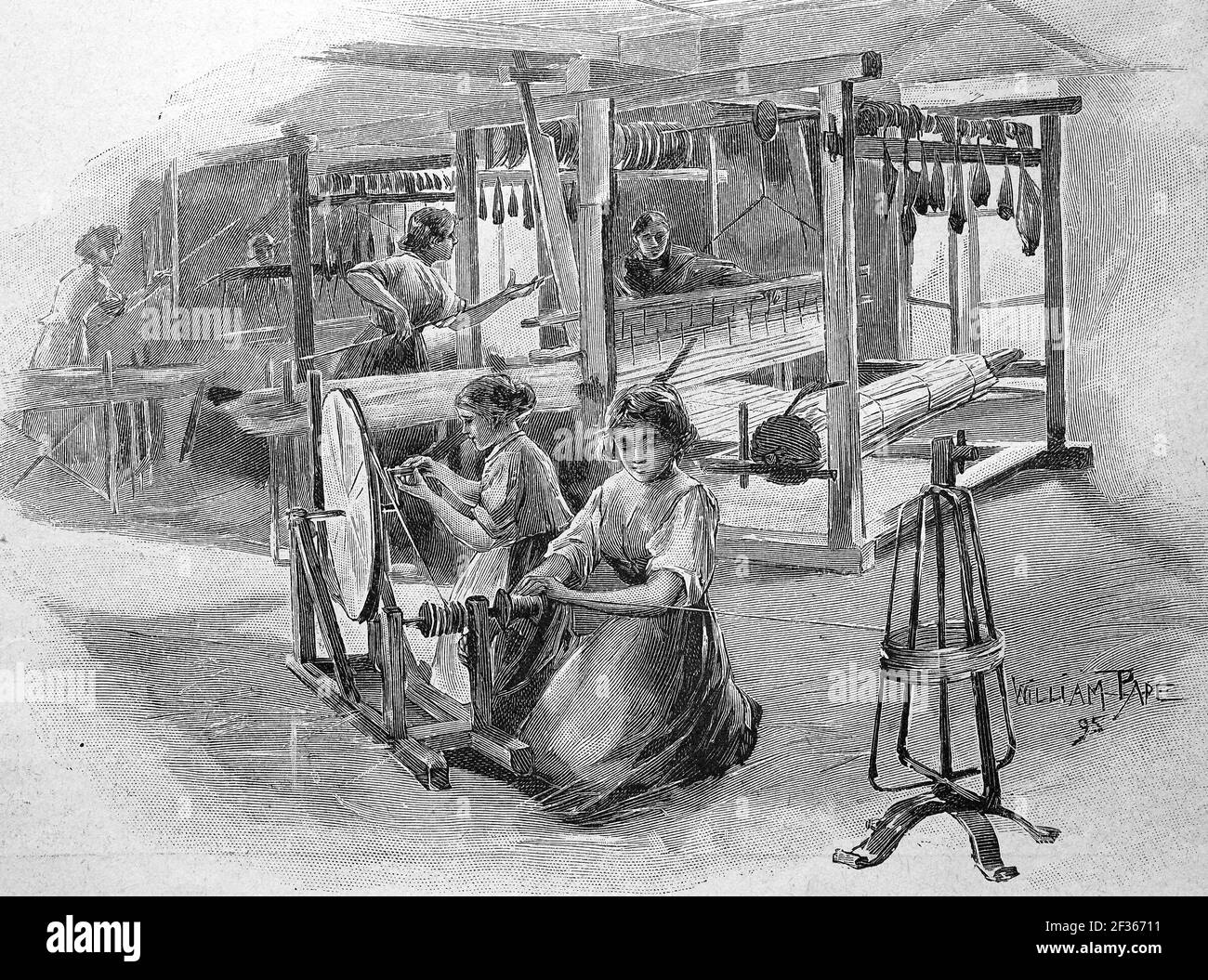The weaving of reed mats in the Havel region, Germany, in 1880 / Das ...