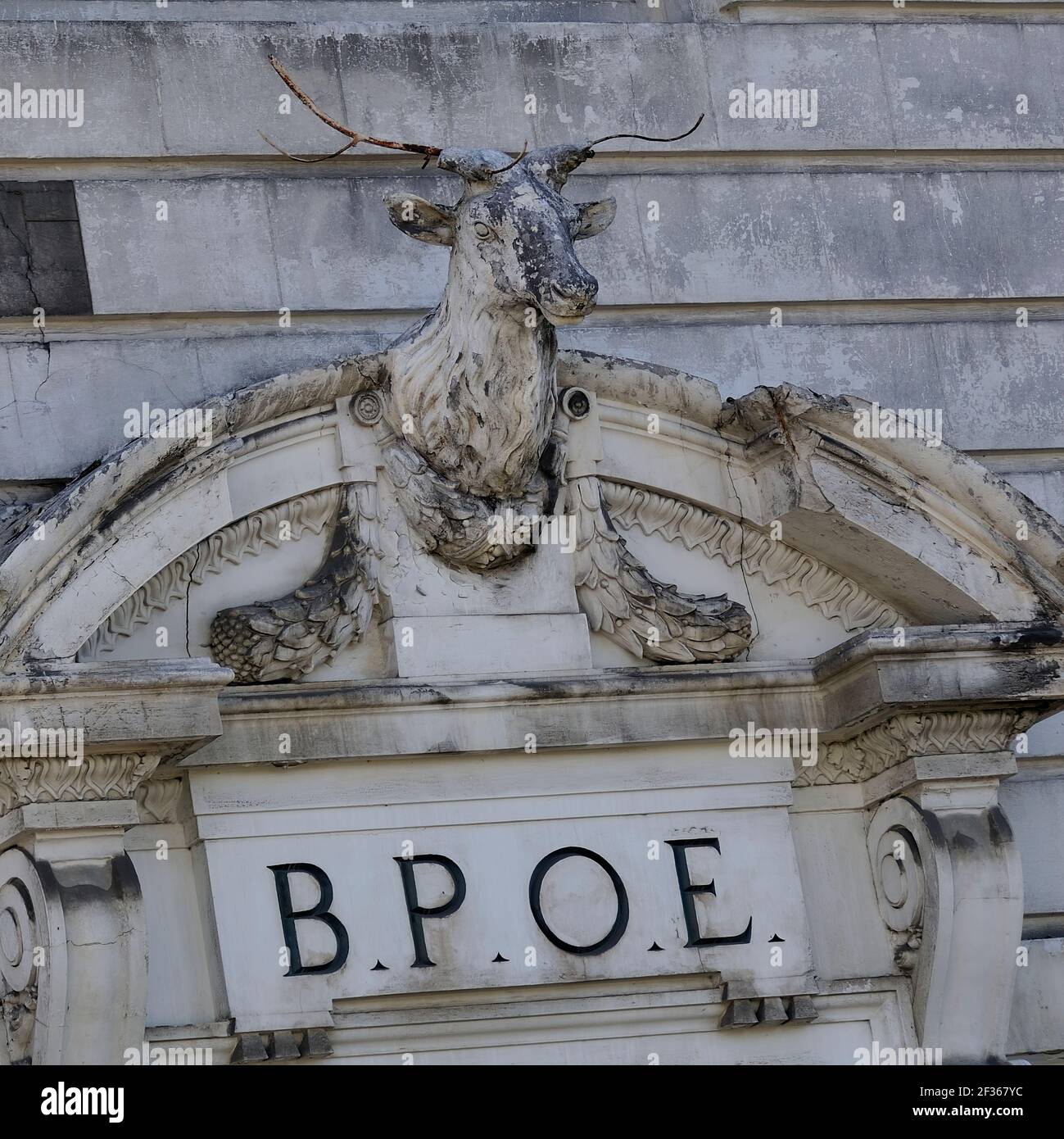 The lintel above the entrance to the to old Elks Temple in Tacoma, WA ...