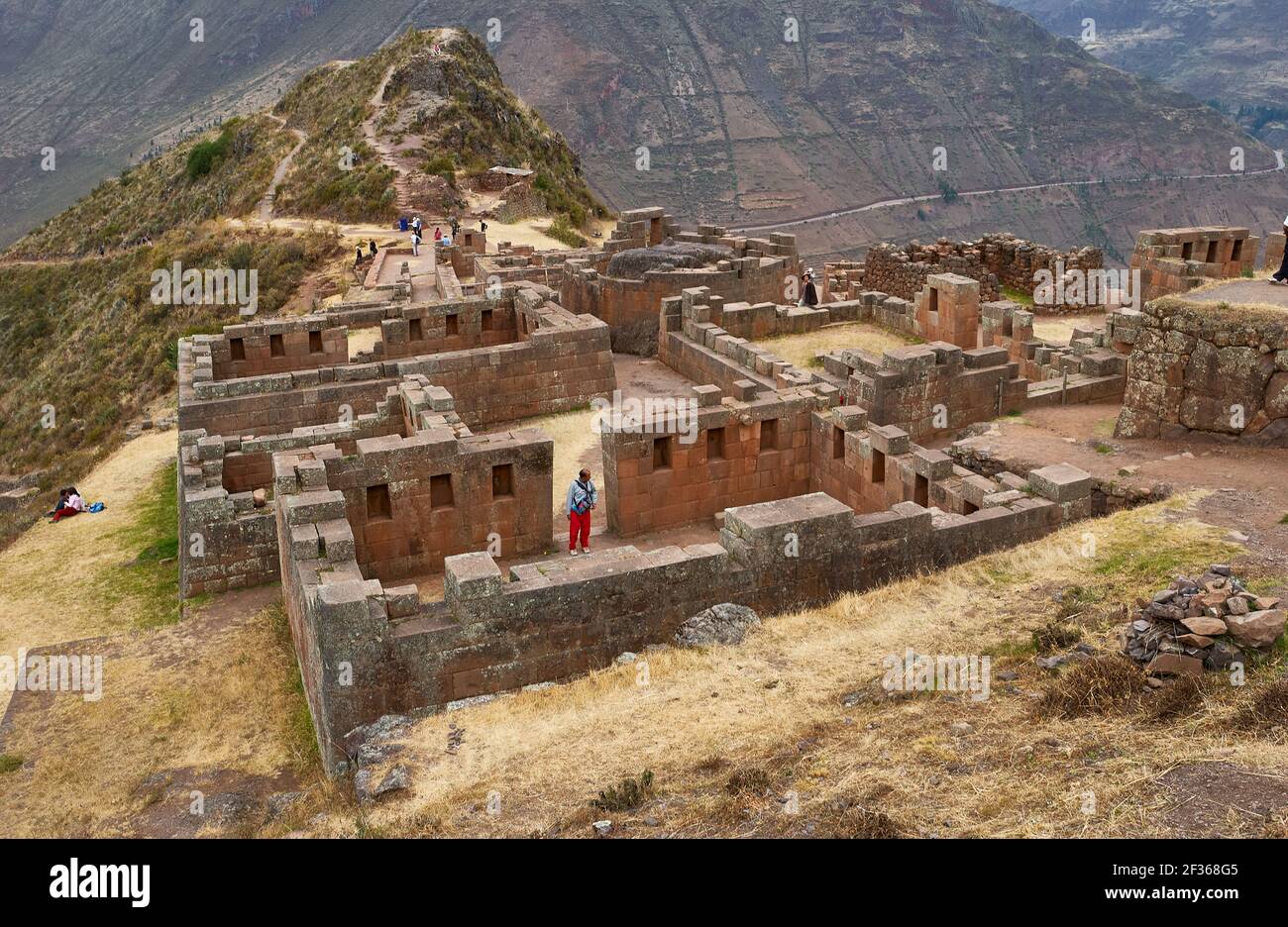 Ruins of the old Inca town Pisac, holy area Inti Huatana, PERUVIAN ...