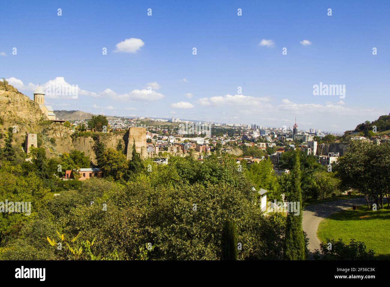 The old town view of Tbilisi, landmarks, and architecture. City center ...
