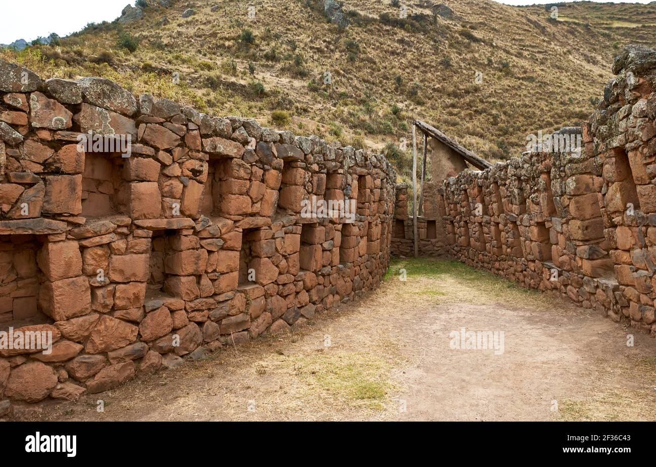 Ruins of the old Inca town Pisac, PERUVIAN HIGHLANDS, TERRACED ...