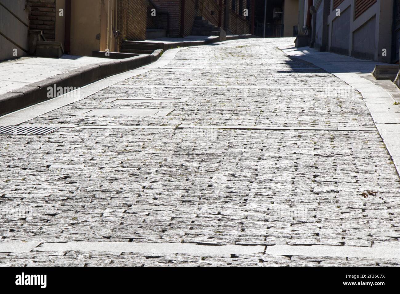 A stone way and road in the old town of Tbilisi, Georgia Stock Photo ...