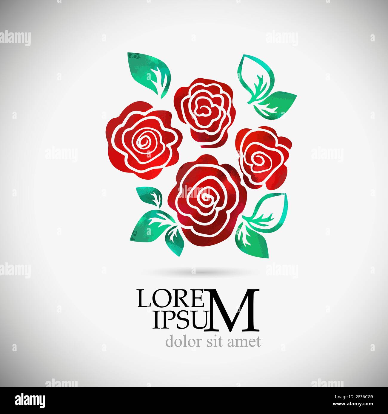 Logo is a simple red roses . Vector illustration Stock Vector Image ...