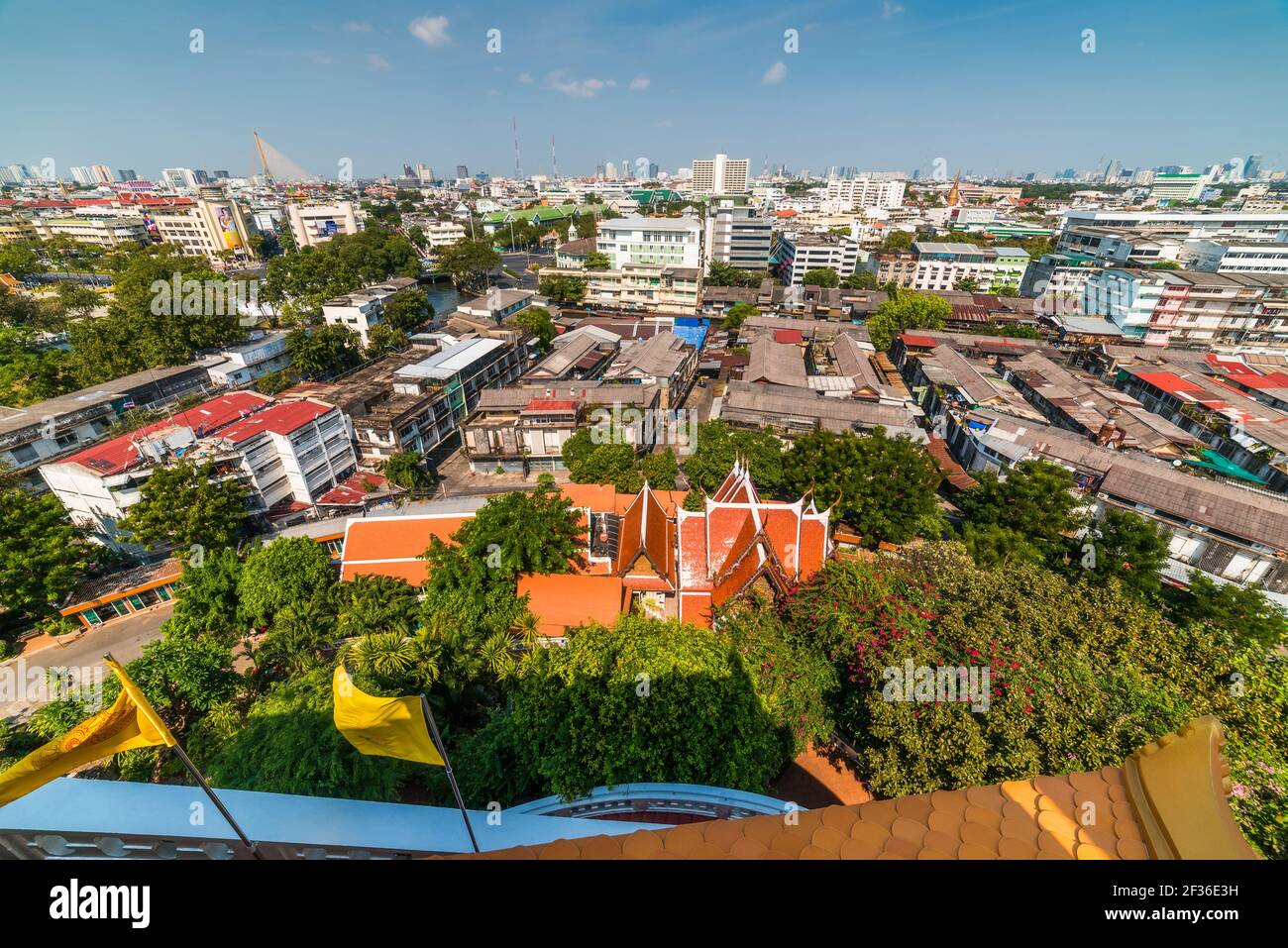 Traditional Thai Architecture with Modern Buildings and Skyscrapers in ...