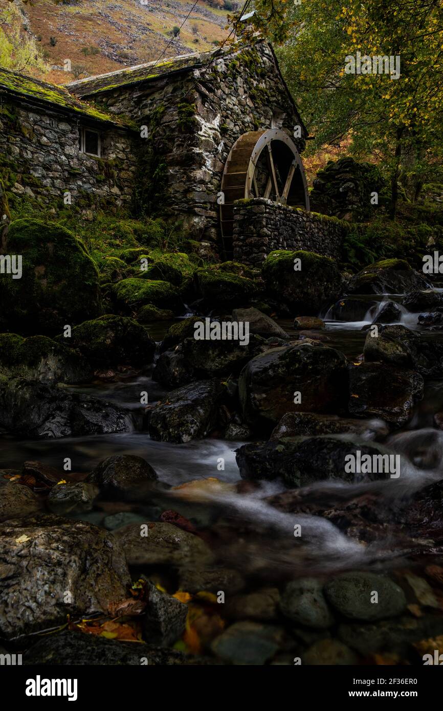 The Old Mill in Borrowdale in the Lake District, Cumbria Stock Photo ...