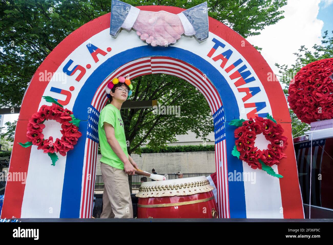Staging Area Float Taiwan Asian Teen Boy Male Playing Drum High ...