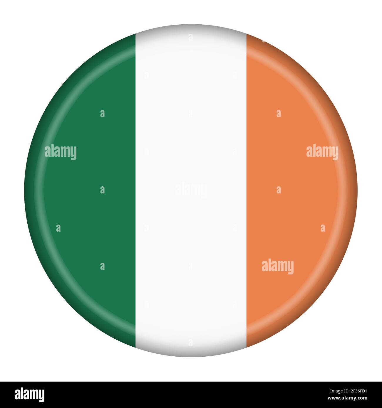 Ireland flag button 3d illustration with clipping path Stock Photo - Alamy