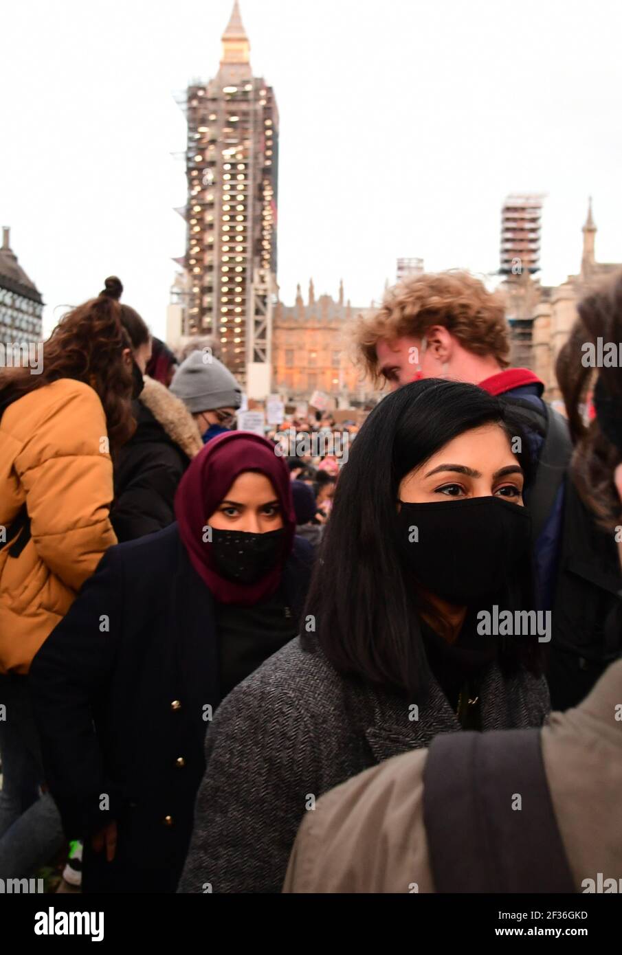 Labour MPs Apsana Begum (left) and Zarah Sultana join demonstrators ...