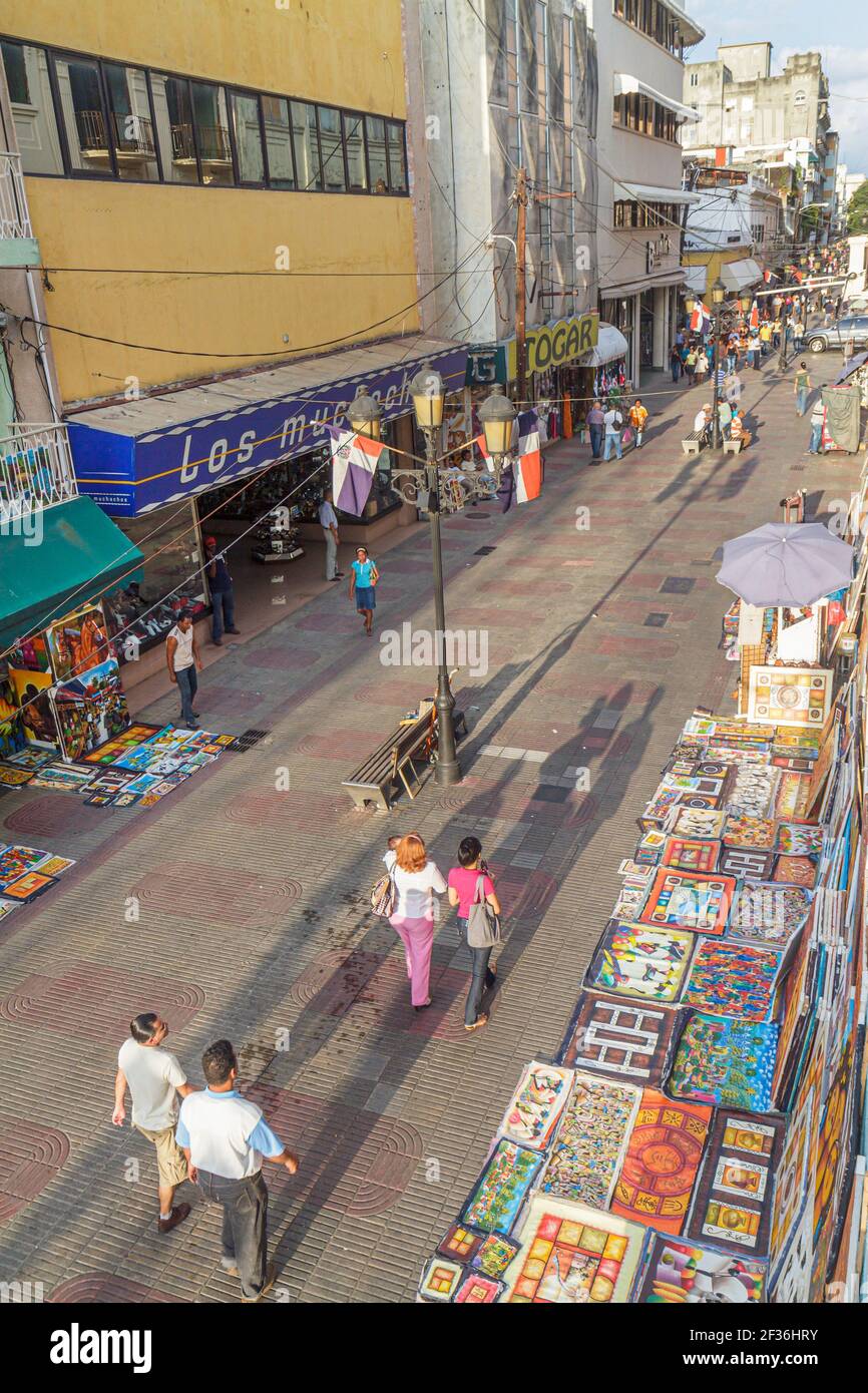 Pedestrian mall arcade street scene overhead view art vendor paintings ...