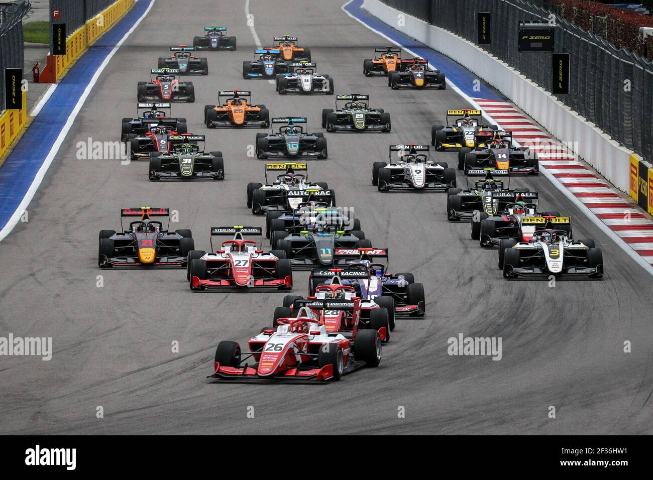 26 ARMSTRONG Marcus, Prema Racing, action, start during the 2019 FIA F3 ...