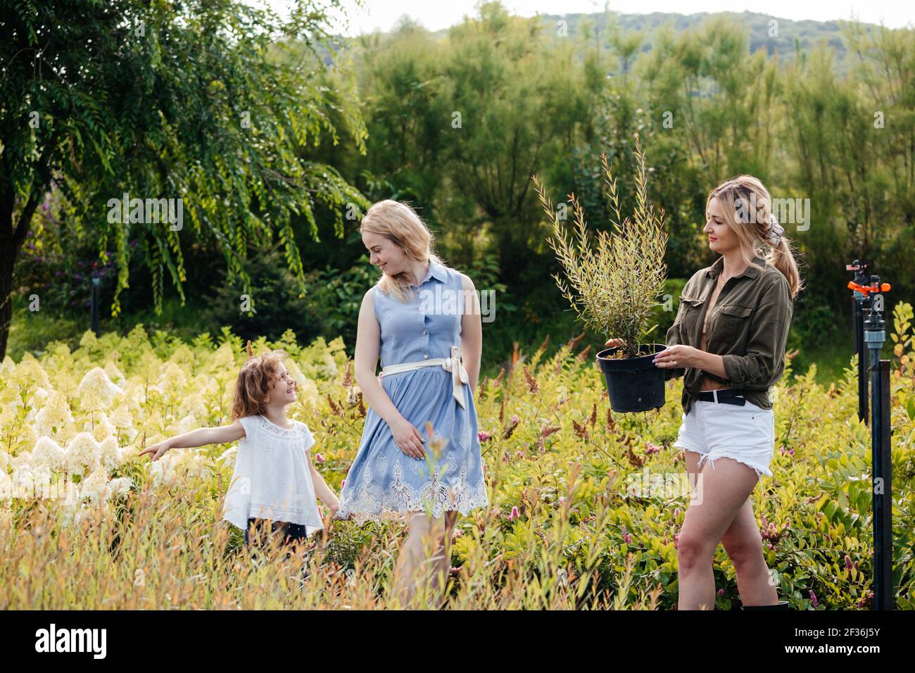 Woman passing flowers hi-res stock photography and images - Alamy