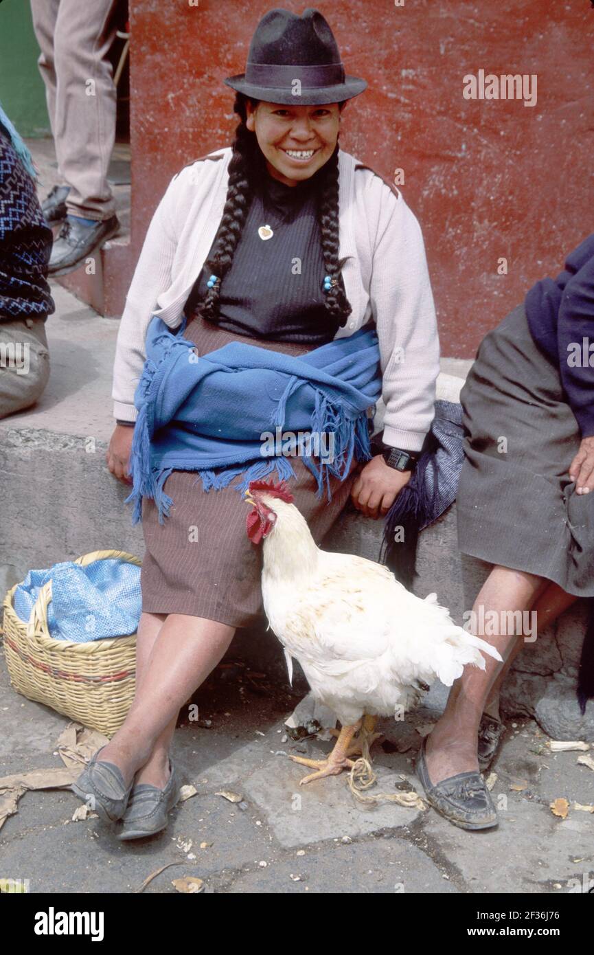 Cotopaxi chibuleos indigenous woman female chicken hi-res stock ...