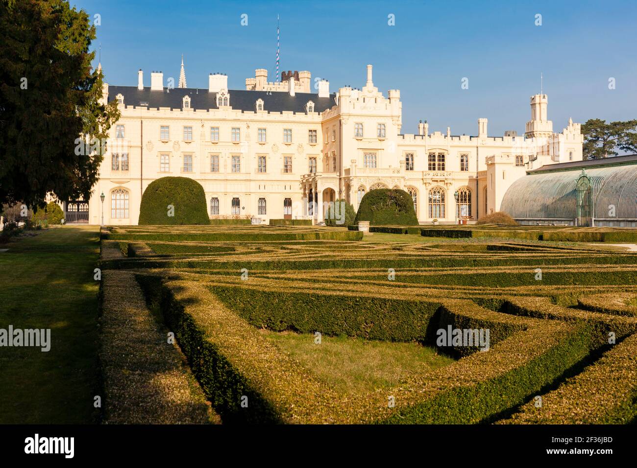 Lednice Castle in Southern Moravia, Unesco site, Czech Republic Stock ...